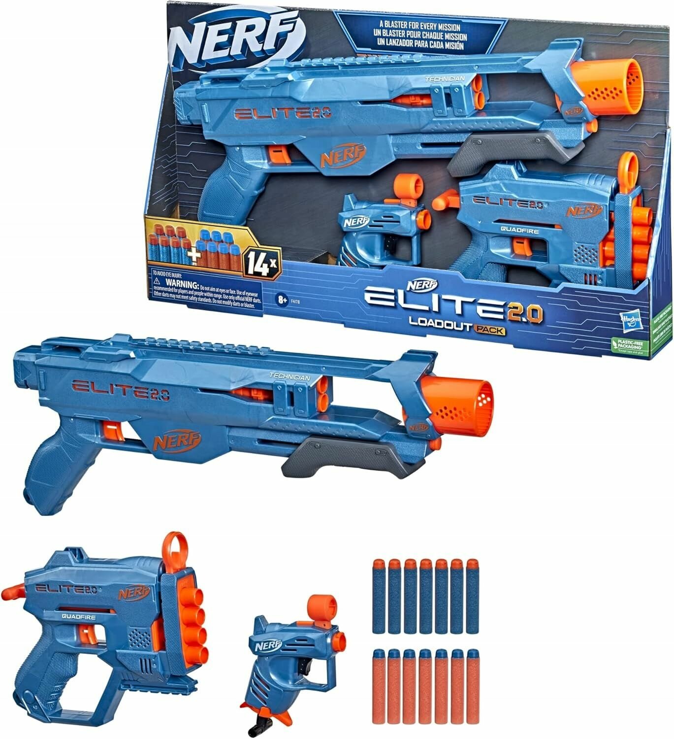 Игрушечное оружие Hasbro Nerf ELITE 2.0 - Loadout Pack/ Набор из трёх бластеров и 14 стрел - Нерф F4178