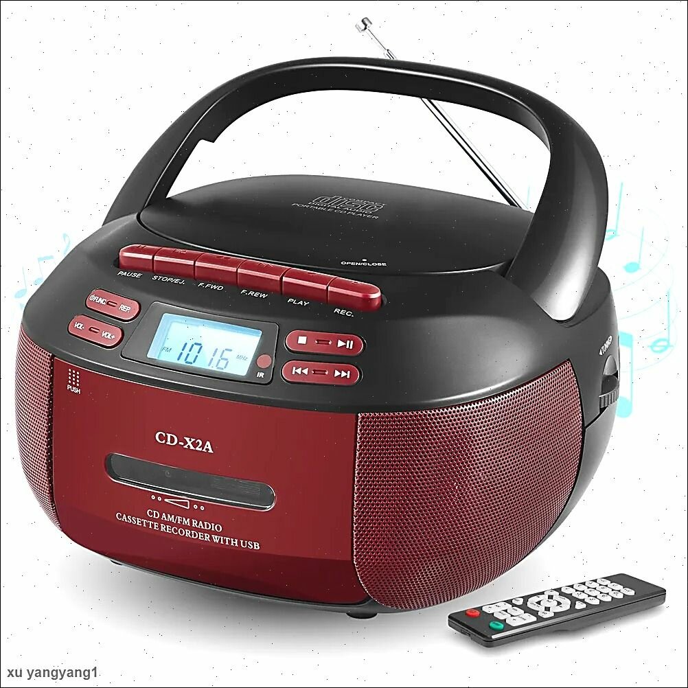 CD - плеер Boombox Коробочный проигрыватель Комбинированный Bluetooth AM, FM - радио стерео звук с пультом дистанционного управления, записи ленты, AC/DC с питанием, разъем для наушников.