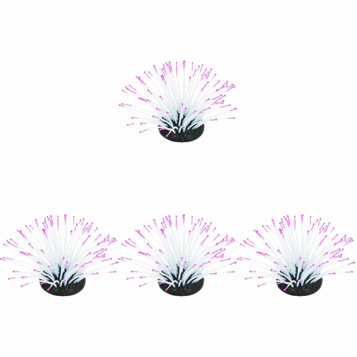 Силиконовые фиолетовые морские анемоны с подсветкой для аквариумного декора, набор 4 шт