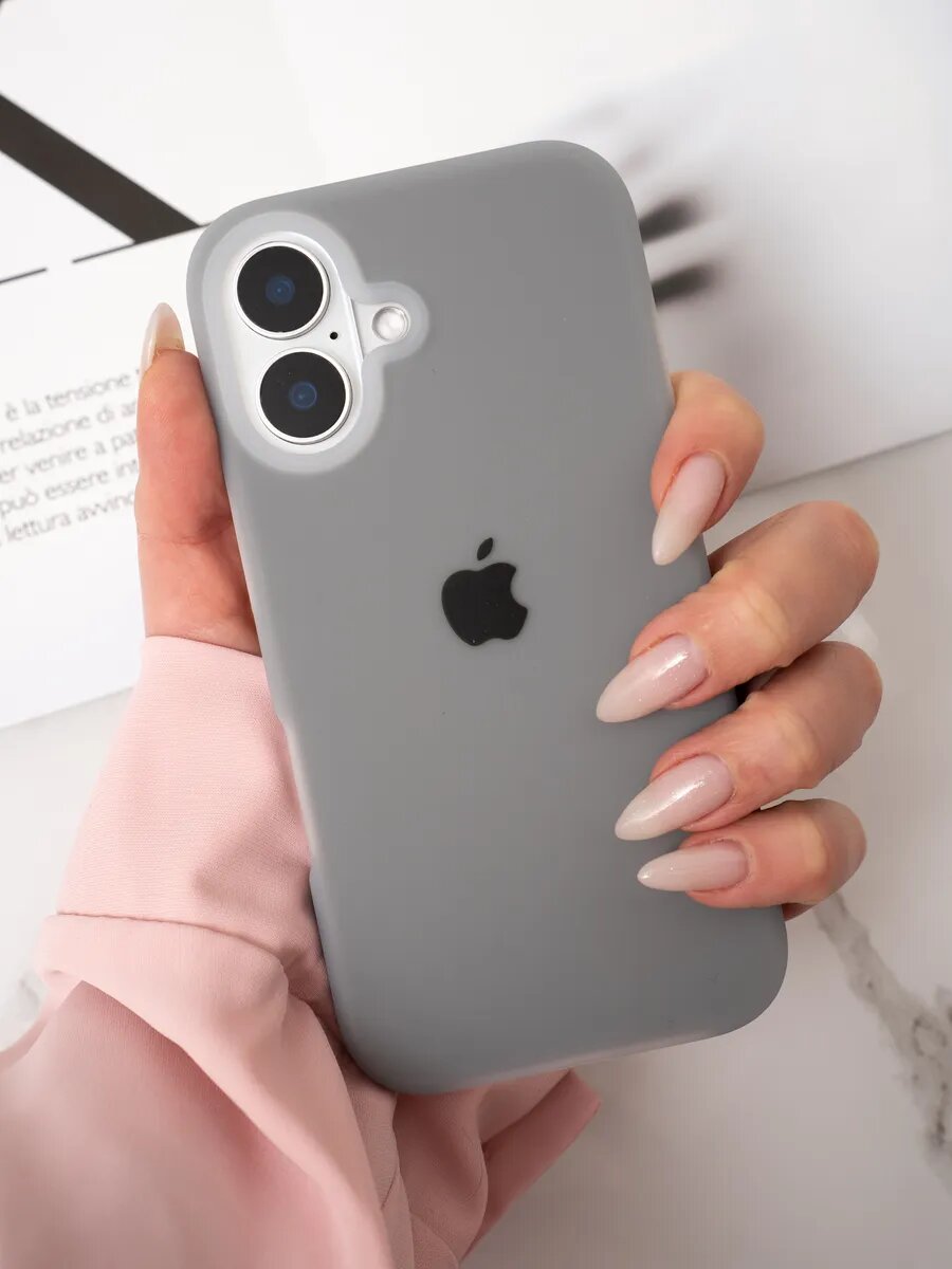 Чехол О'кейси, для iPhone 16, защита камеры, накладка, серый