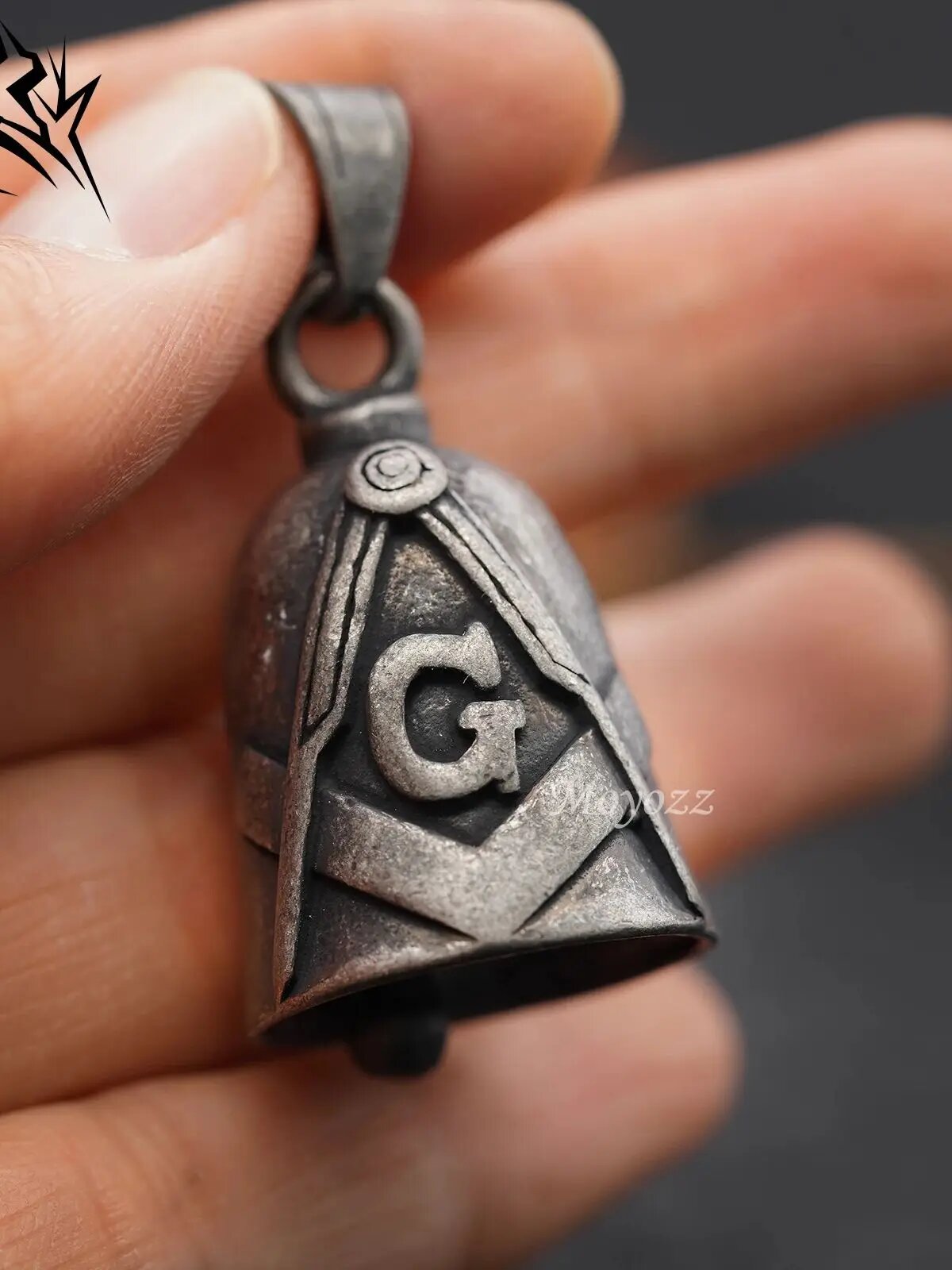 Мотоциклетный колокольчик Freemason Masonic из нержавеющей стали Темно-серый