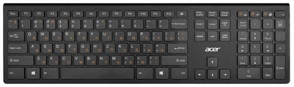 Клавиатура Acer OKR020 черный USB беспроводная slim Multimedia (ZL.KBDEE.004)