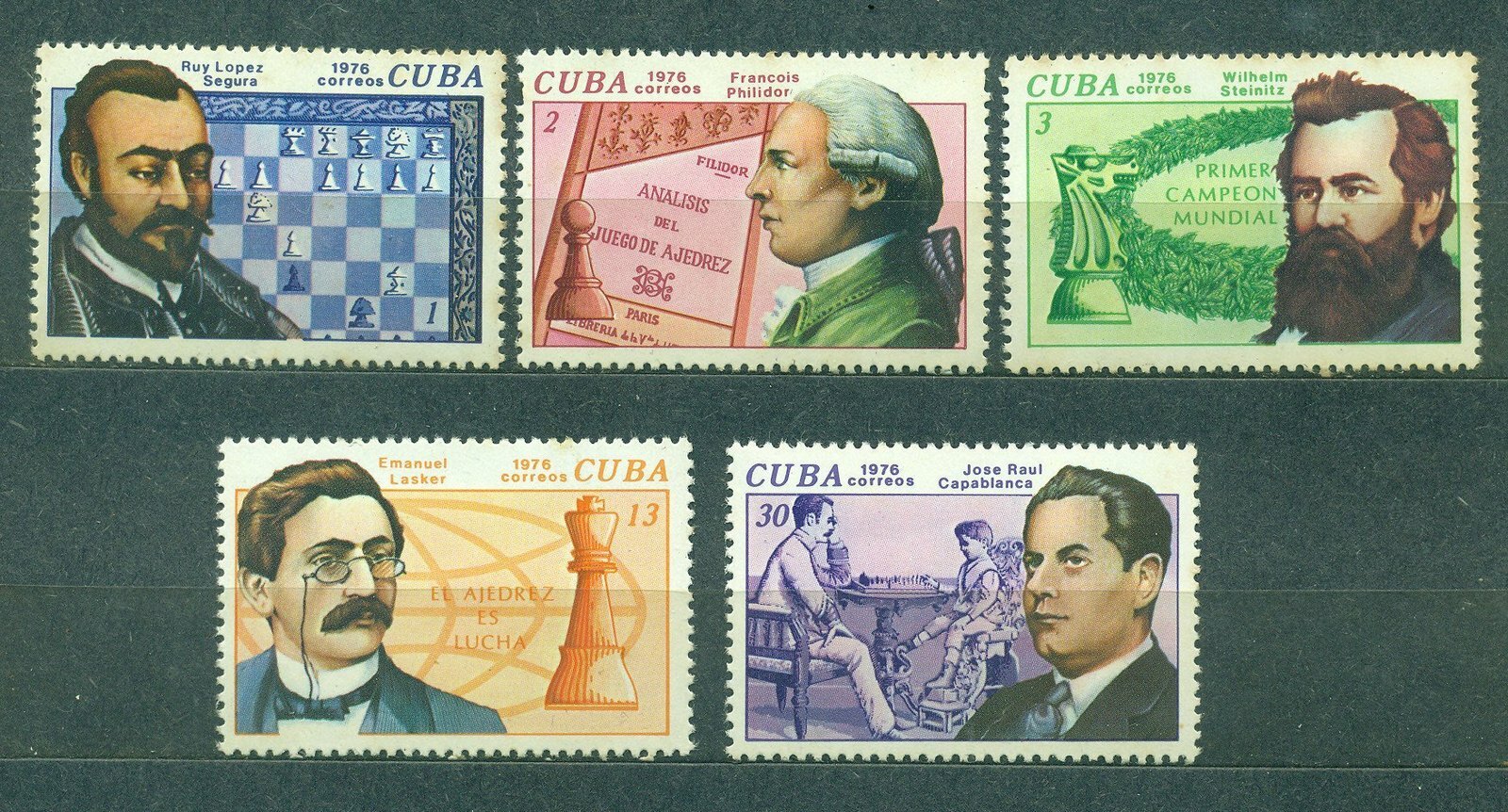 Почтовые марки Куба 1976г. "История шахмат" Спорт, Шахматы MNH