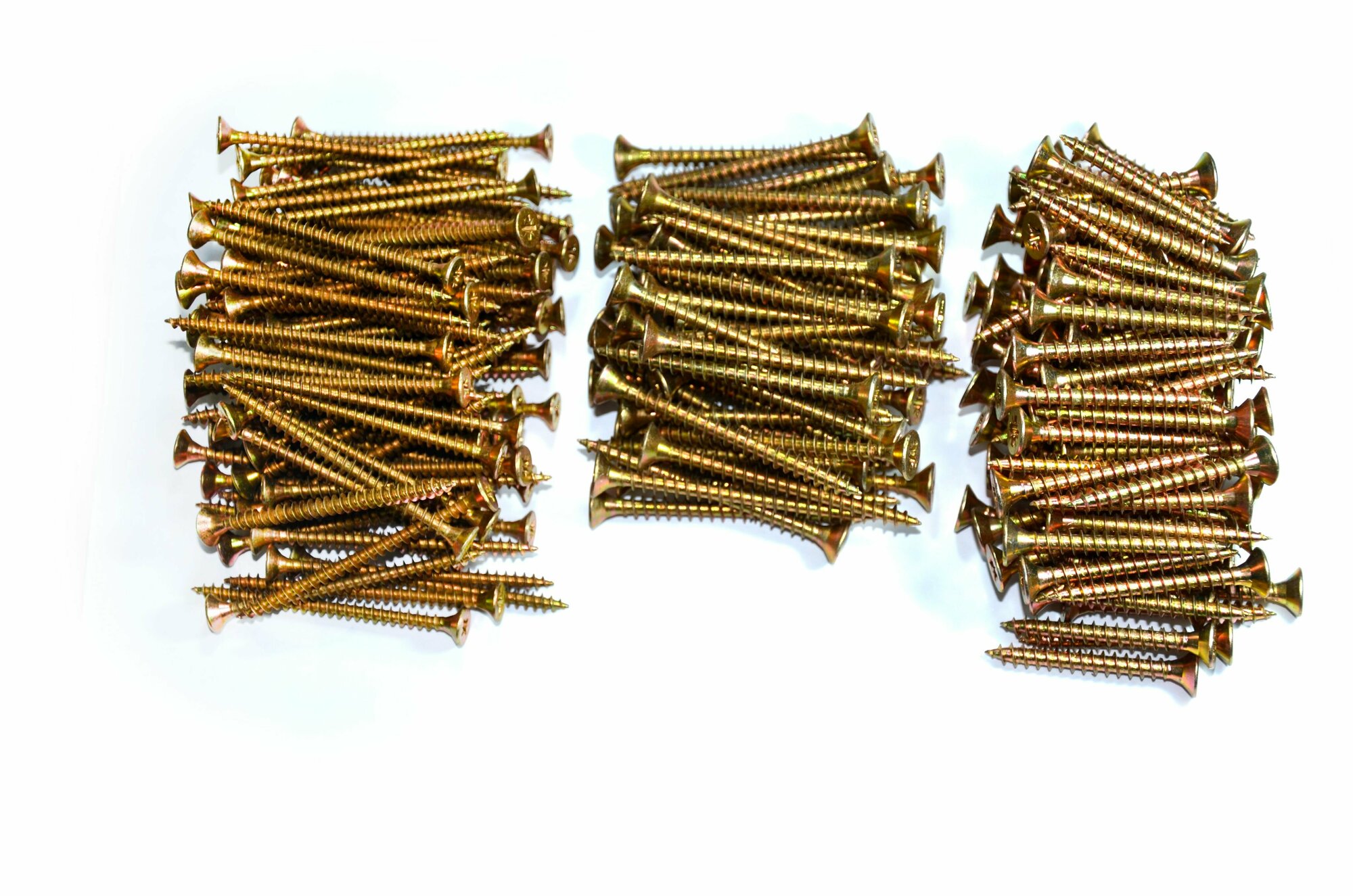 Комплект желтых саморезов 5х50, 5х60, 5х70