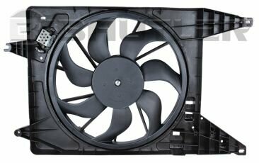 Вентилятор (мотор) охлаждения для LADA Largus с А/С, Renault Logan (с 2008 г.), Sandero (с 2009 г.), Duster (с 2010 г.) с кожухом в сборе арт BTL6001FCC