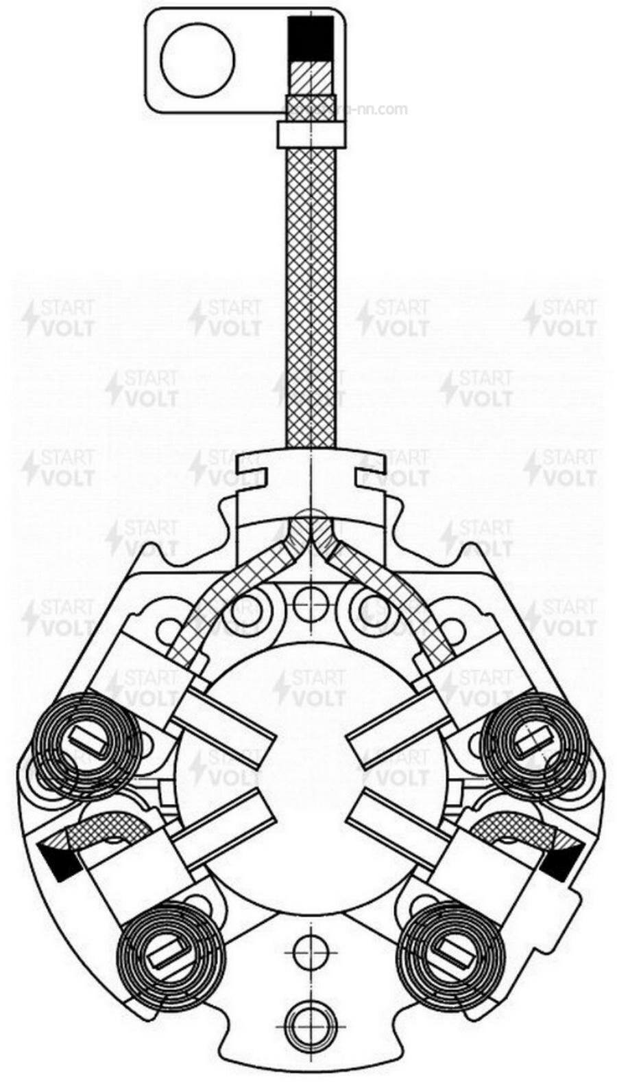 STARTVOLT VBS2500 Узел щеточный стартера для а/м Mitsubishi Fuso Canter (12-) 3.0D (VBS 2500)