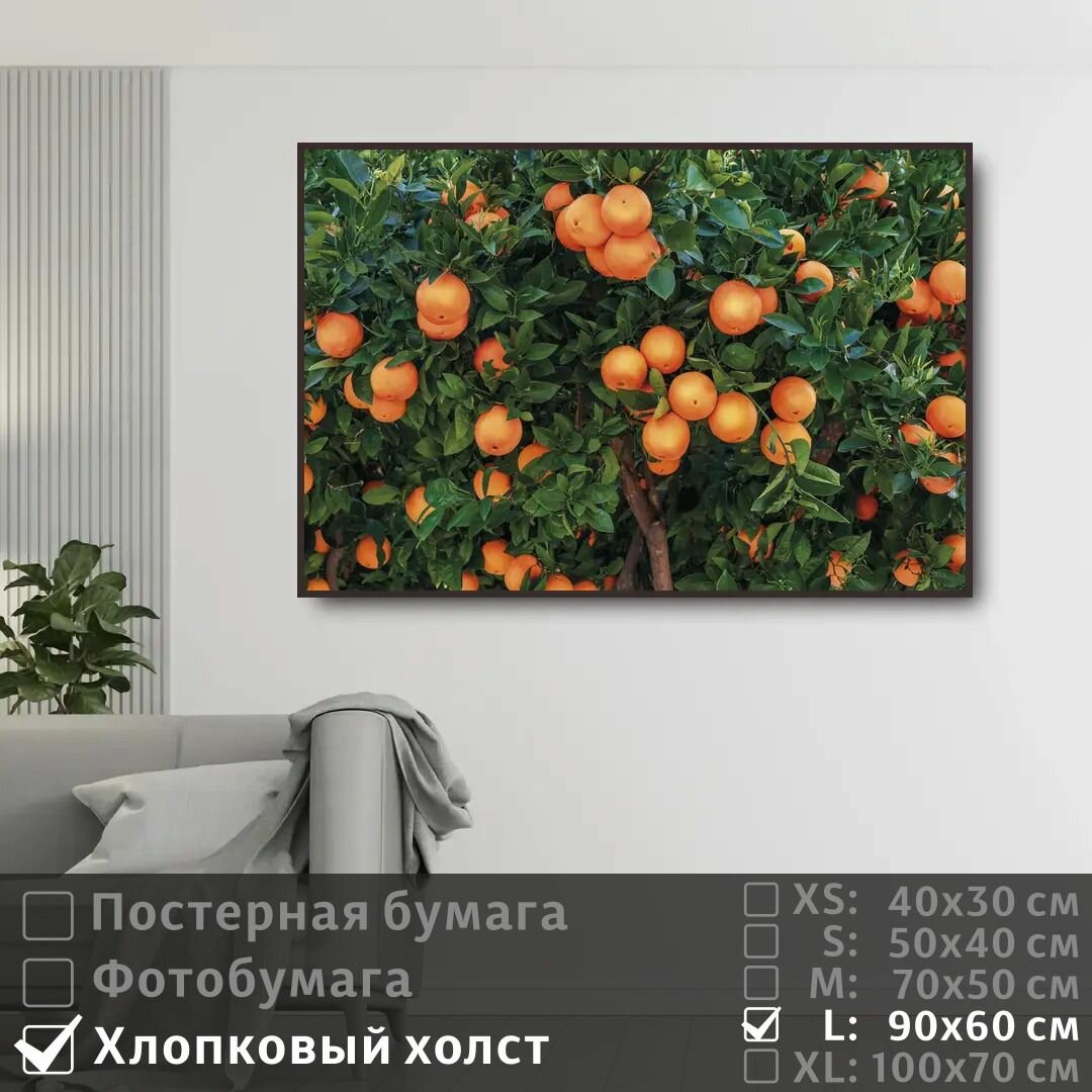 Постер на холсте Испанские Апельсины 90х60 см ПолиЦентр