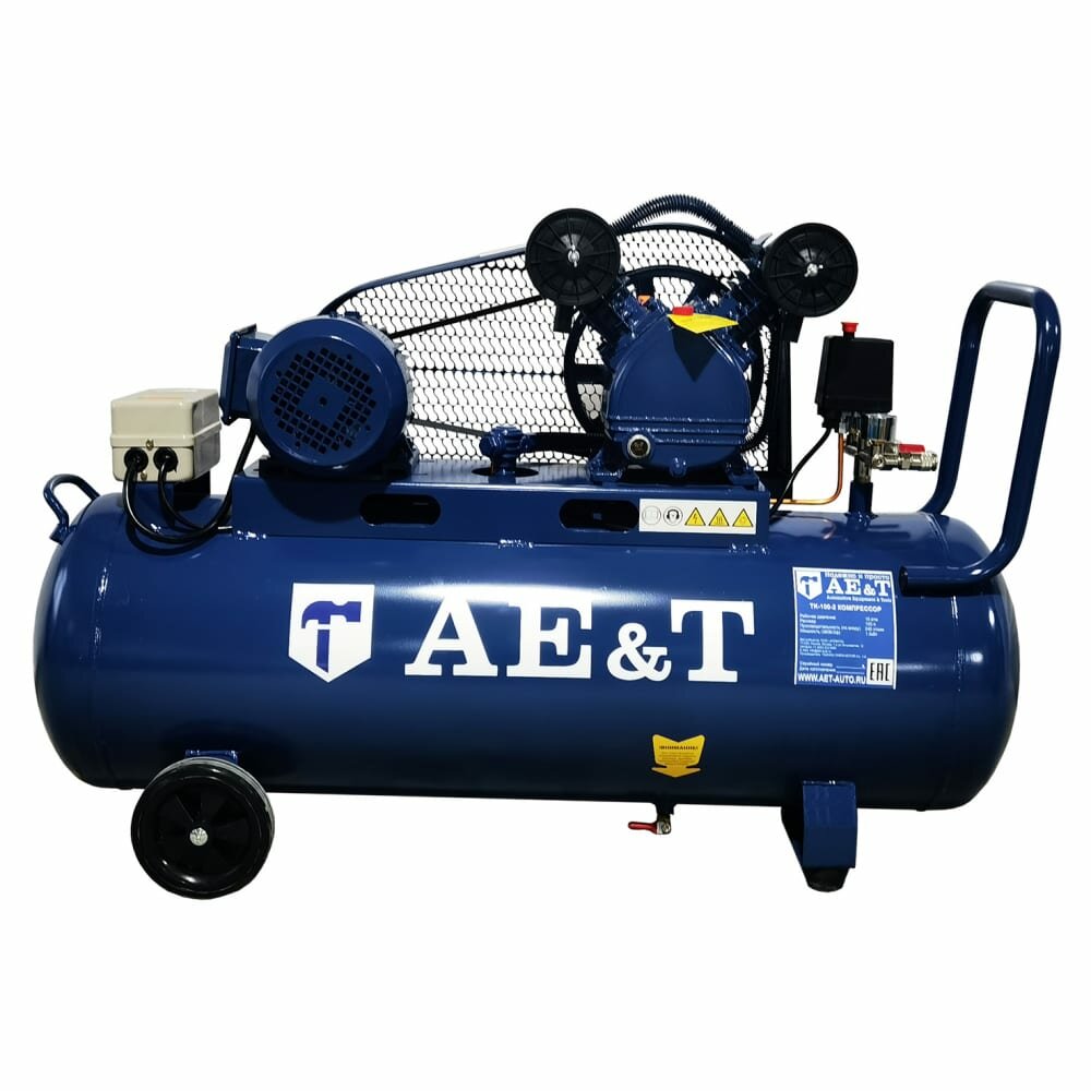 Компрессор AE&T 100л 240л/мин 380В TK-100-2, резиновый
