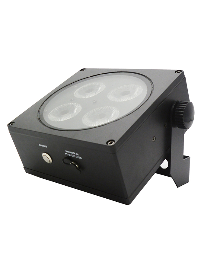 Plano spot 4 wireless Прожектор Plano spot 4 wireless Светодиодный, аккумуляторный прожектор типа PAR. Источник света 4 по (15 Вт) RGBWA+UV светодиодов. Угол луча 25°. Li аккумуляторная батарея 10000 мА. Управление: DMX512, количество кан