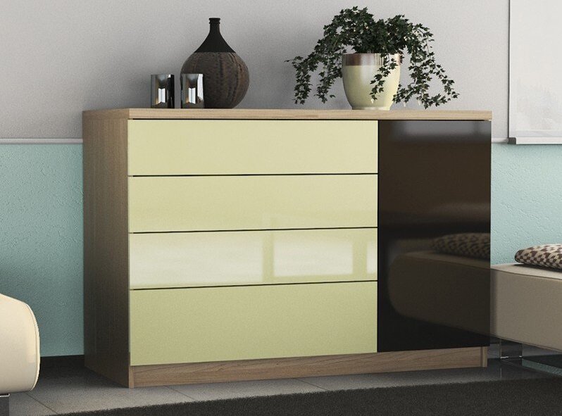 Комод МебельЛэнд24 Шайн - 13 120x50x91 однодверный с 4 ящиками