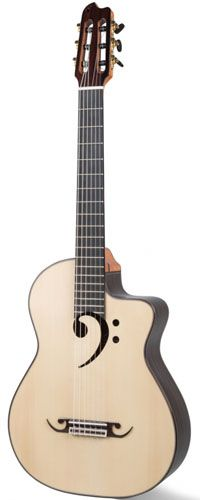 Electrified guitar Raimundo Clave De Fa FCLEF-E - Cutaway Baritones series guitar with Fishman Classic 4T equipment installed. Laminated macassar ebony body, spruce top