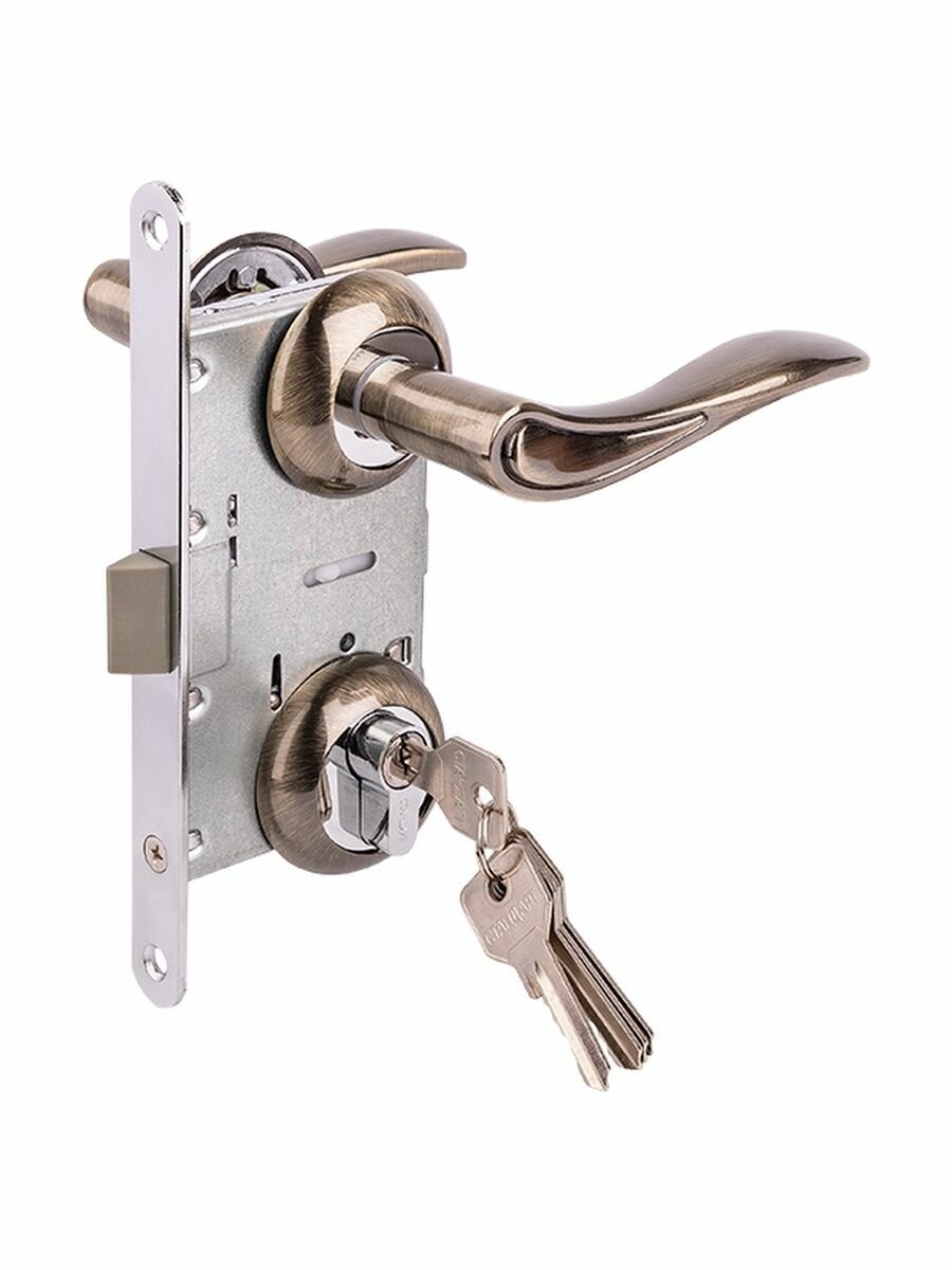 Замок врезной MARLOK 85/5405-ЦМ60 межосевое 85 мм (Тип 4) АВ (бронза)