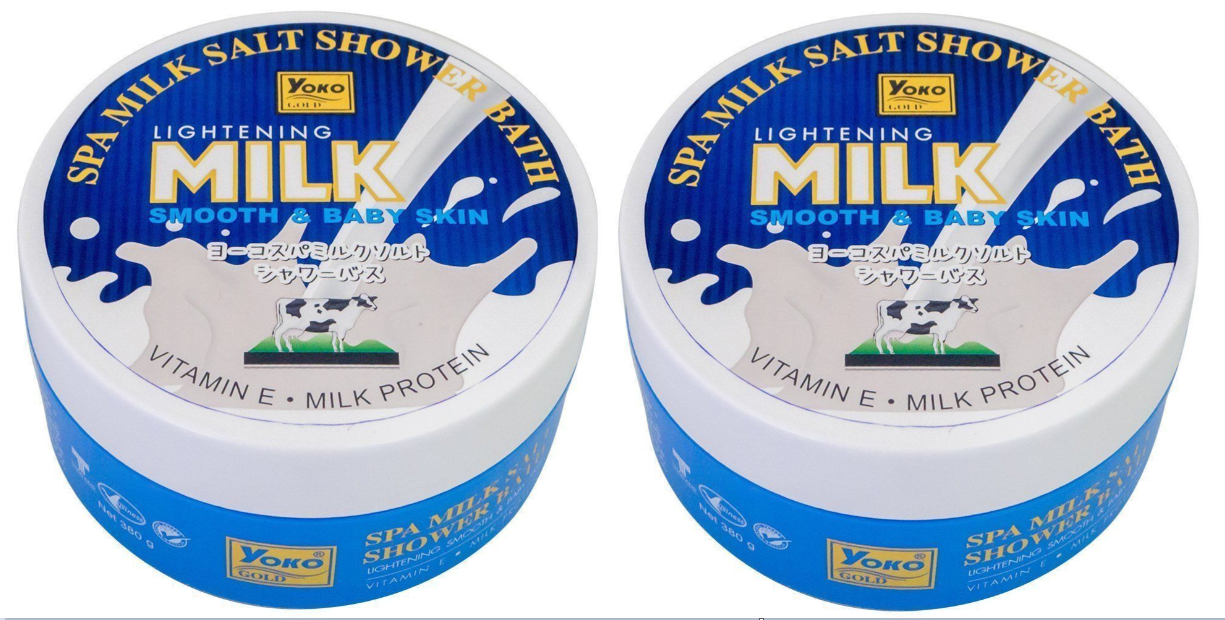 Солевой скраб Yoko, с молоком, увлажняет и восстанавливает, 380 гр, 2 шт.