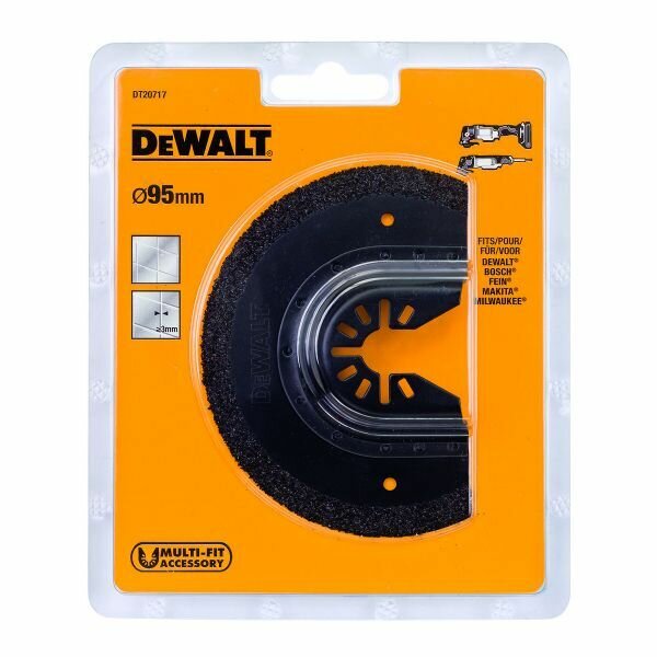 Насадка для мультитул сегментированный круг карбидная крошка DEWALT DT20717, 25 x 95 x 3 мм, по межплиточным швам