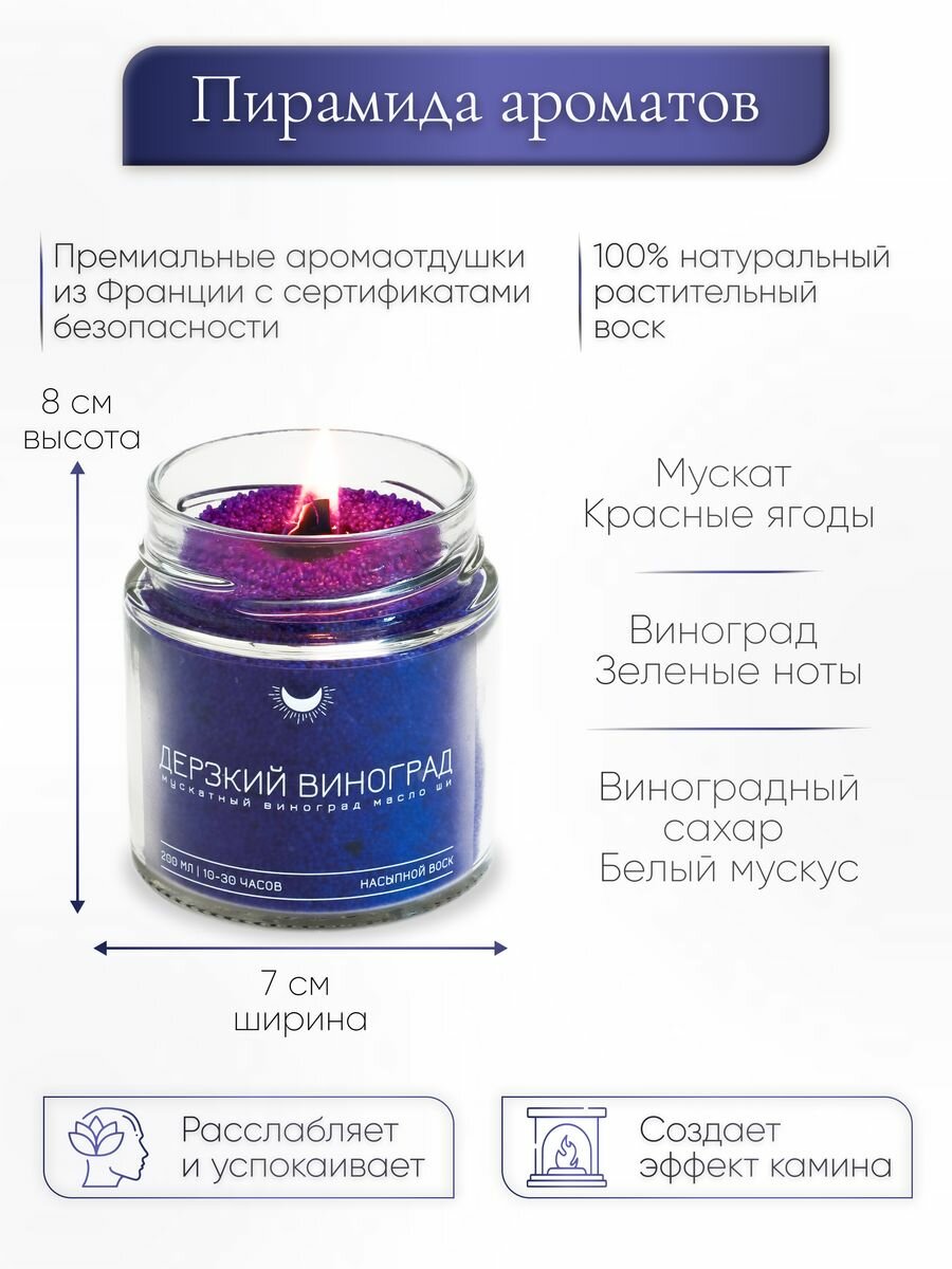 Свеча ароматическая с деревянным фитилем в банке 200мл/30ч