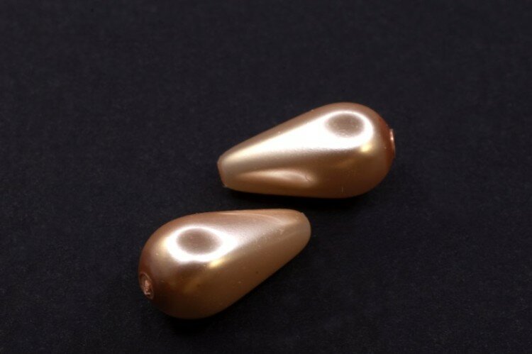 Жемчуг капля Preciosa, цвет peach, 8х15мм, 703-028, 2шт