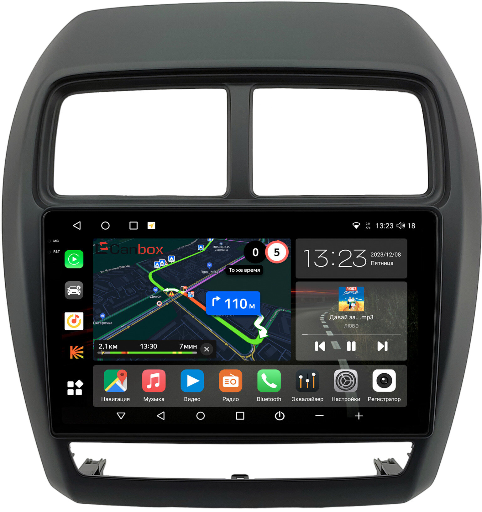 Штатная магнитола Mitsubishi ASX, Outlander Sport, RVR 3 2015-2024 Canbox M-Line 2K 4177-9-1162 Android 10 (4G-SIM, 2/32, DSP, QLed)