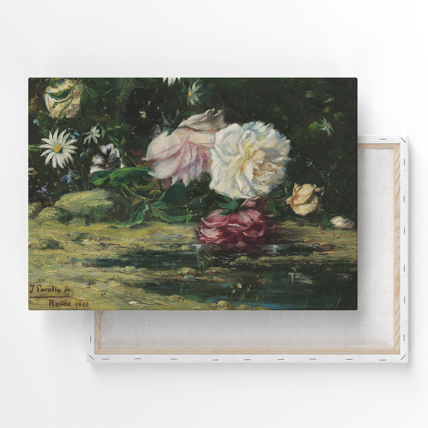 Картина на холсте, репродукция / Хоакин Соролья - Flores sobre el agua / Размер 40 x 53 см