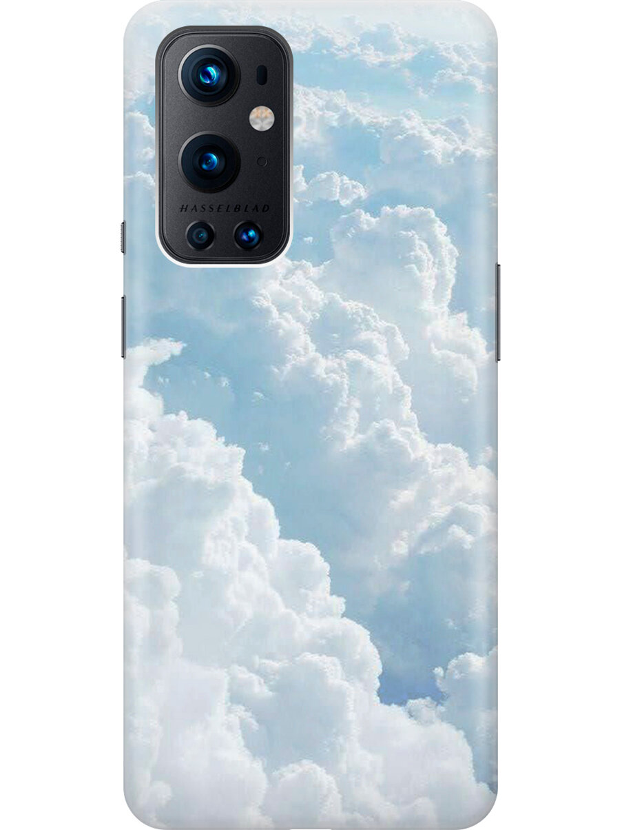 Силиконовый чехол на OnePlus 9 Pro, ВанПлюс 9 Про с принтом "Кучевые облака"