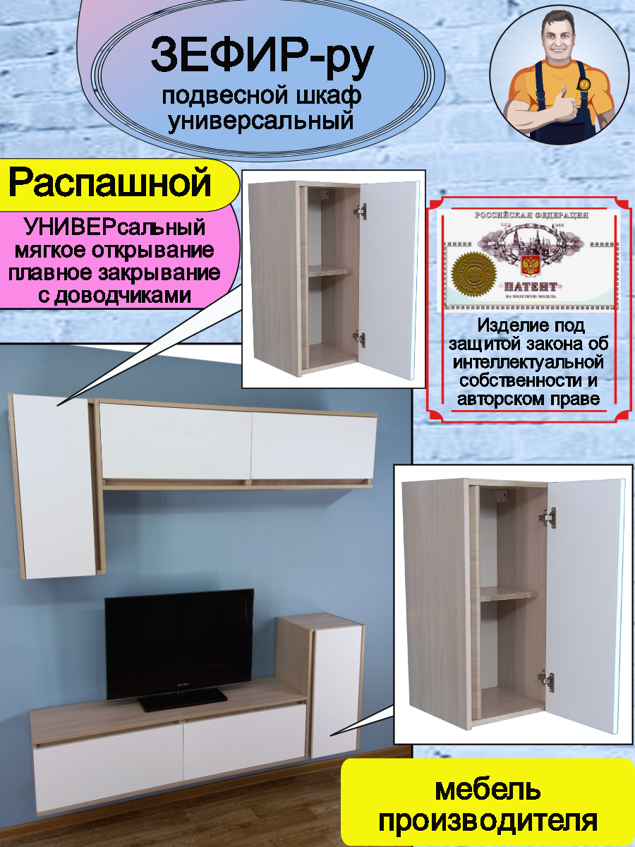 Шкаф подвесной универсальный зефир-ру