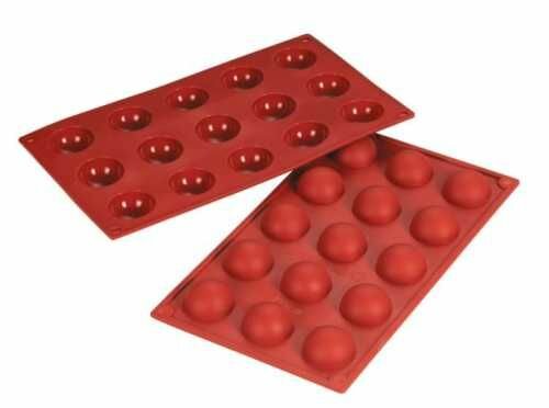 Форма силиконовая "Полусфера" 15 ячеек d-4см h-2см 30х17,5см