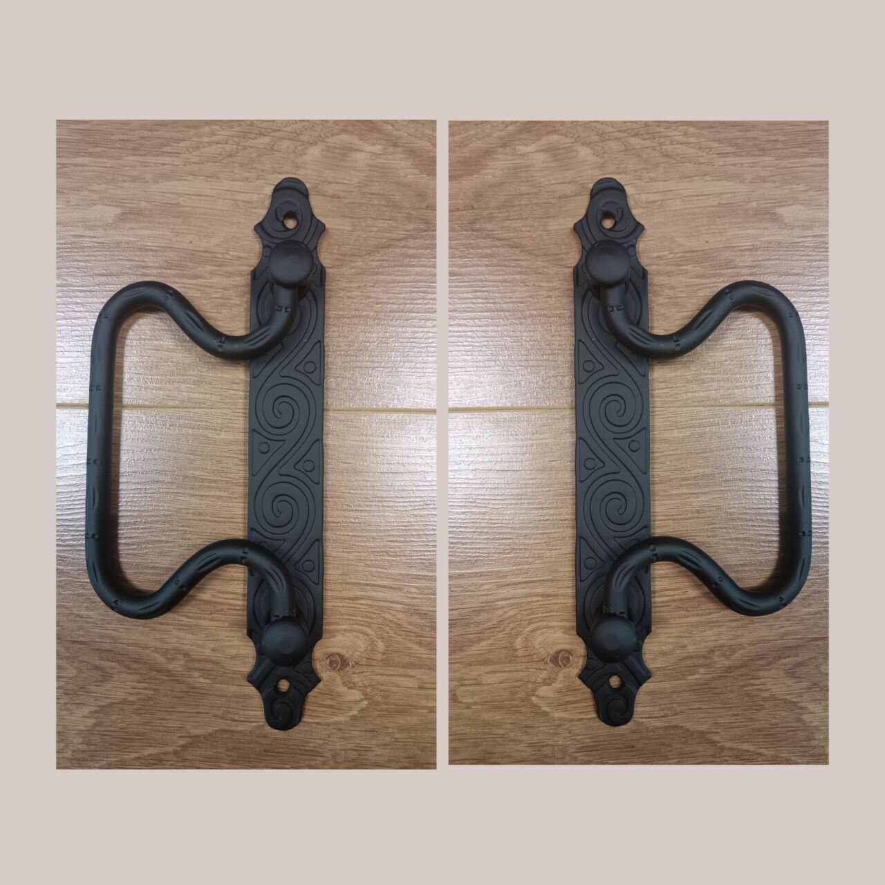 Ручка-скоба откидная (215) мод.2 - 2 шт. /кованая/ серия ярославль (черный)