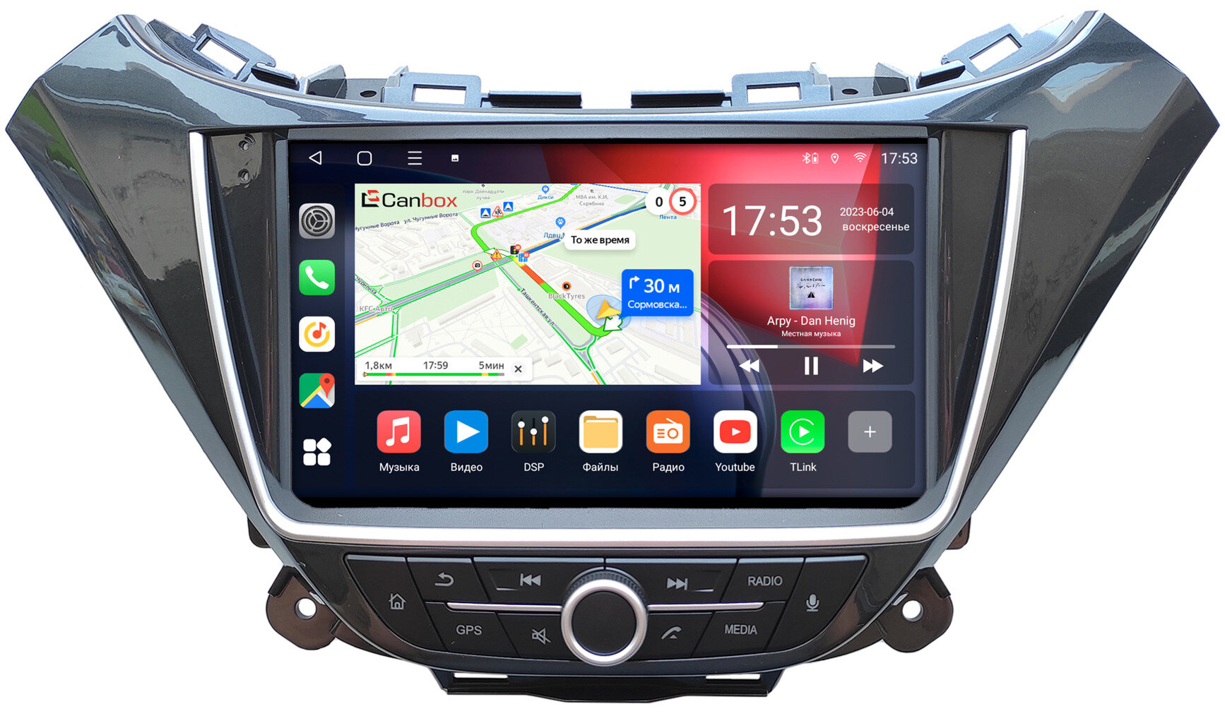 Штатная магнитола Chevrolet Malibu 9 2015-2018 (Китайский рынок) Canbox L-Line 4169-9-2580 Android 10 (4G-SIM, 2/32, TS18, DSP, QLed)