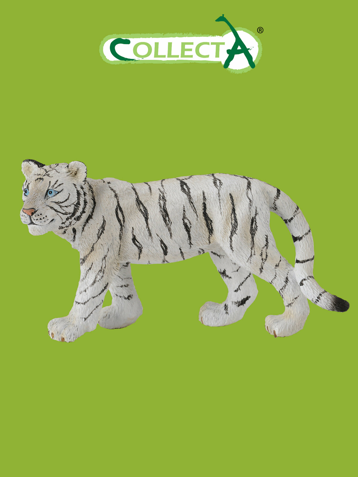 Фигурка животного Collecta "Гуляющий белый Тигрёнок" высота 4 см, 88429b