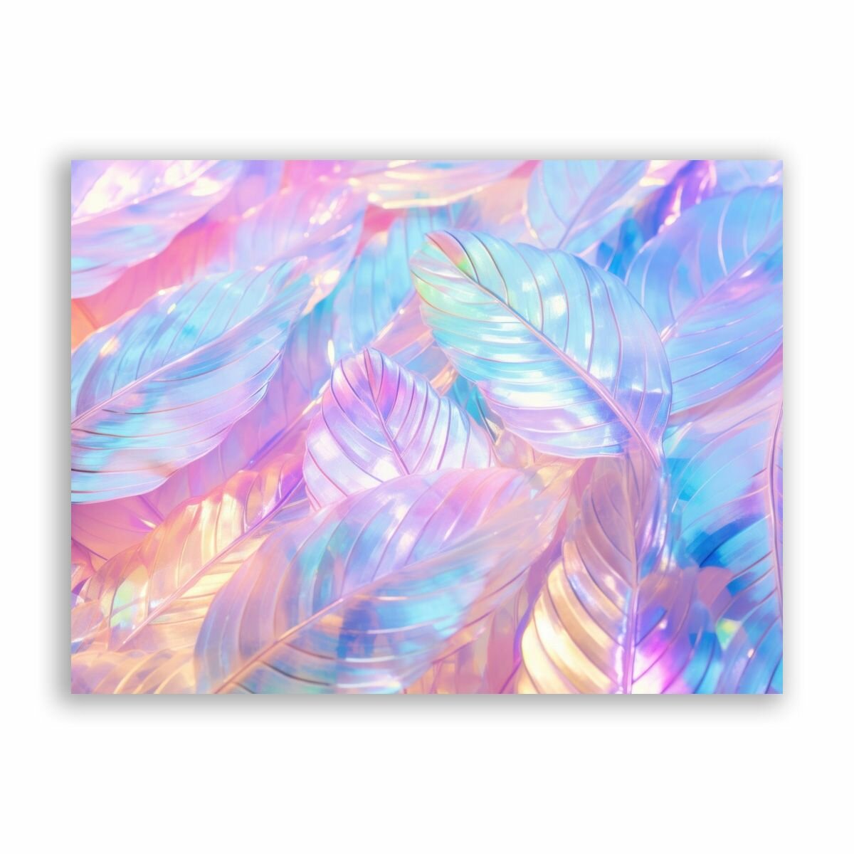 Постер, плакат на бумаге / Перламутровые листья / Размер 40 x 53 см