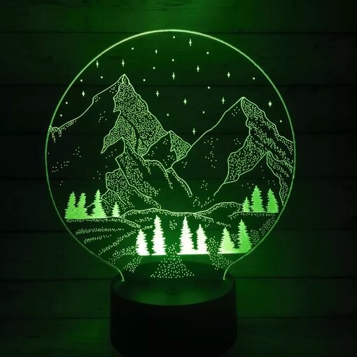 Ночник Firefly&Wood "Горы", сенсорное управление, 7 цветов