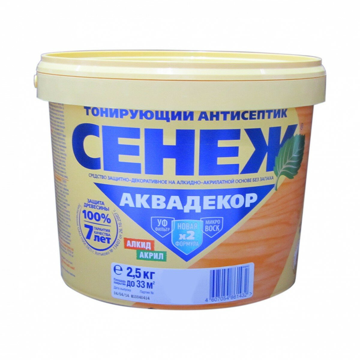 Сенеж декоративная пропитка Аквадекор X2, 0.9 кг, 0.9 л, 109 Орех