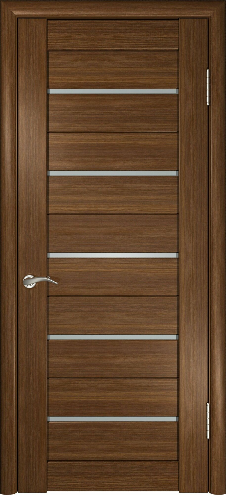 Распашная межкомнатная дверь ЛУ-22 LUXOR 600х2000 мм со стеклянной вставкой в комплекте с коробкой 2,5 и набором наличников 5 шт