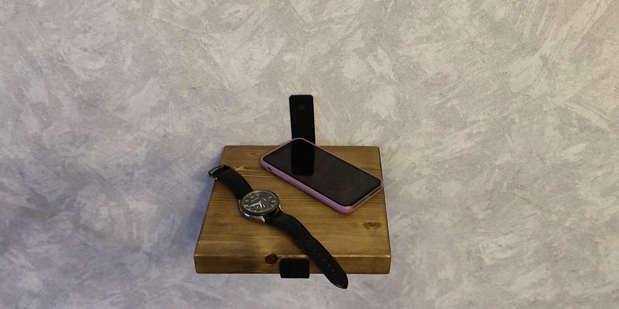 Полка Настенная из Массива дерева Стиль Лофт, цвет Орех 20х20х3