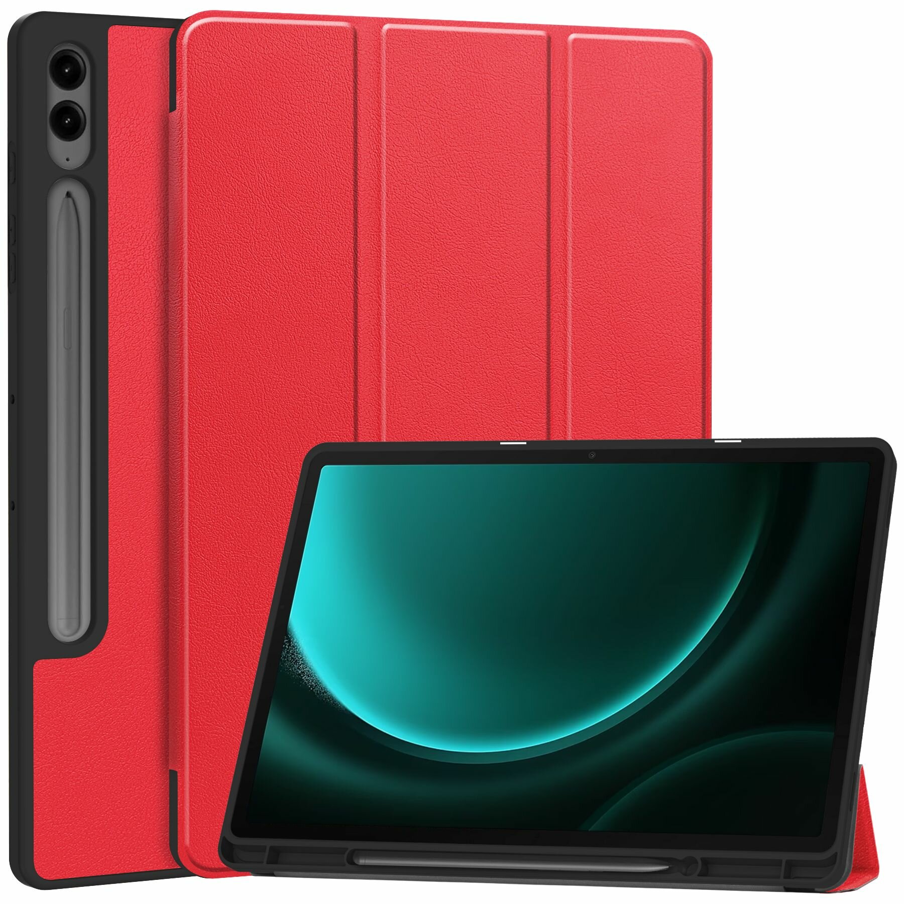Чехол для Samsung Galaxy Tab S9+ 12.4" / S9 FE+ 12.4" (2023) красный текстурированный TPU