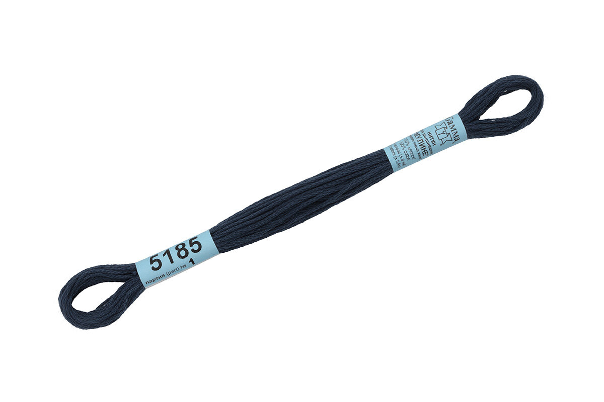 Мулине GAMMA нитки для вышивания 8м. 5185 темно-сине-серый, 1 штука.