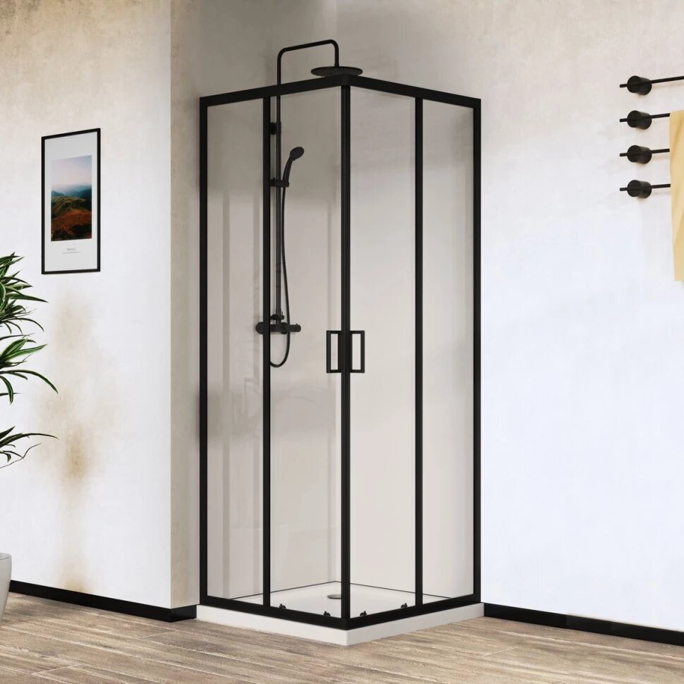 Душевой уголок 100x80 см Vincea City VSS-5CT8010CLB прозрачное