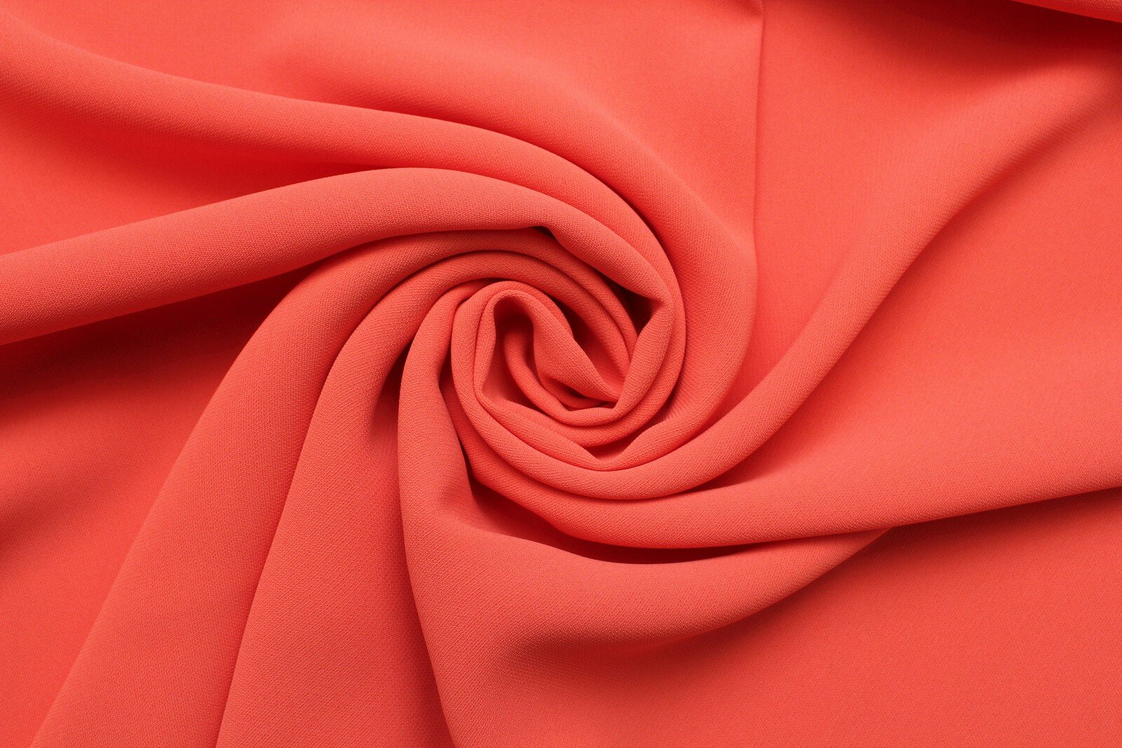 Ткань Креп плательно-костюмный оранжево-коралловый, ш140см, 0,5 м