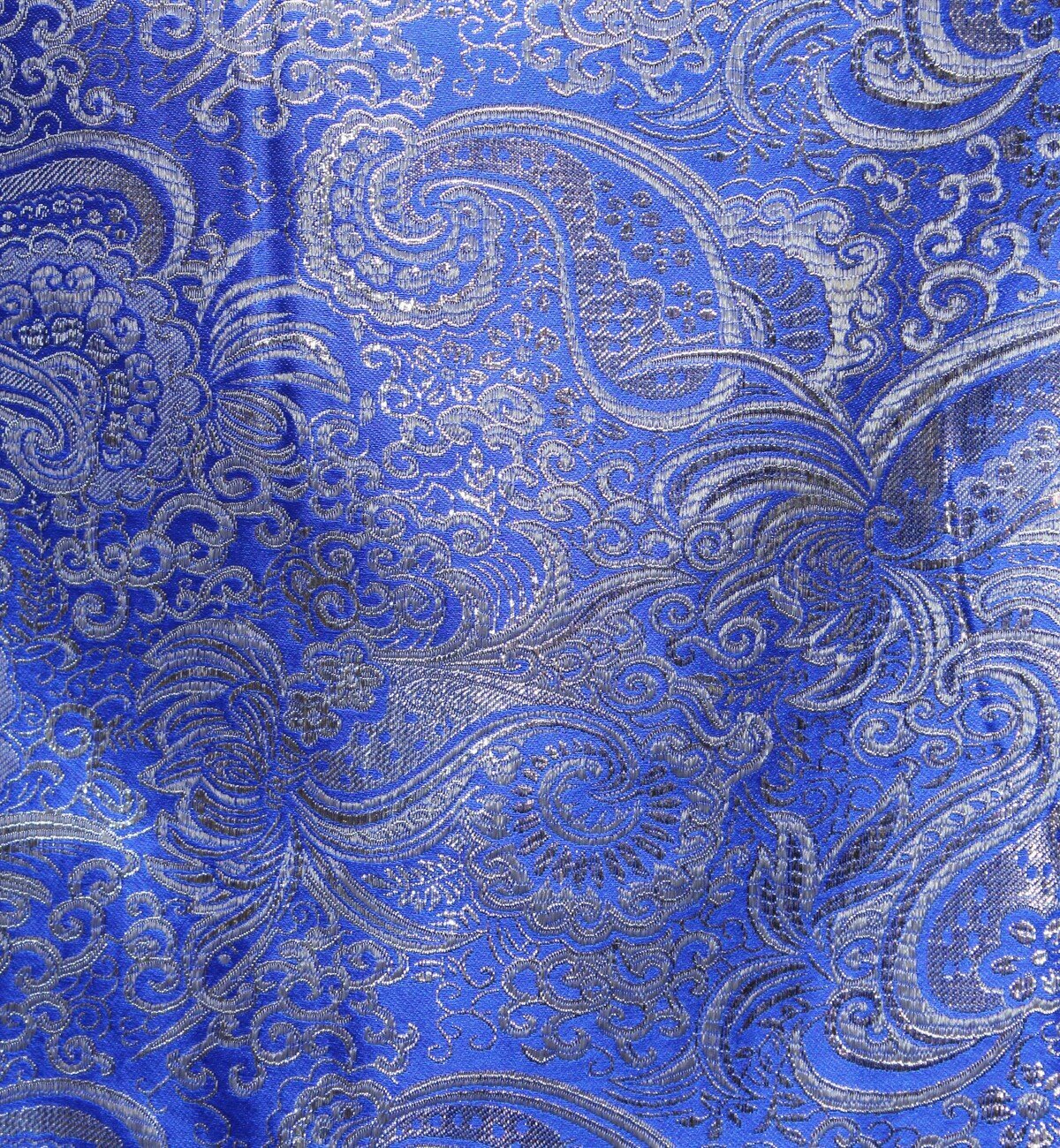 Ткань Парча-жаккард индиго с серебром, ш142см, 0,5 м
