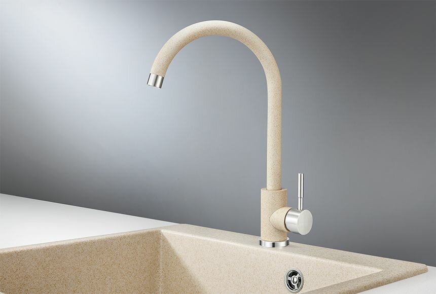 ST-4031, бежевый, Смеситель Кухонный