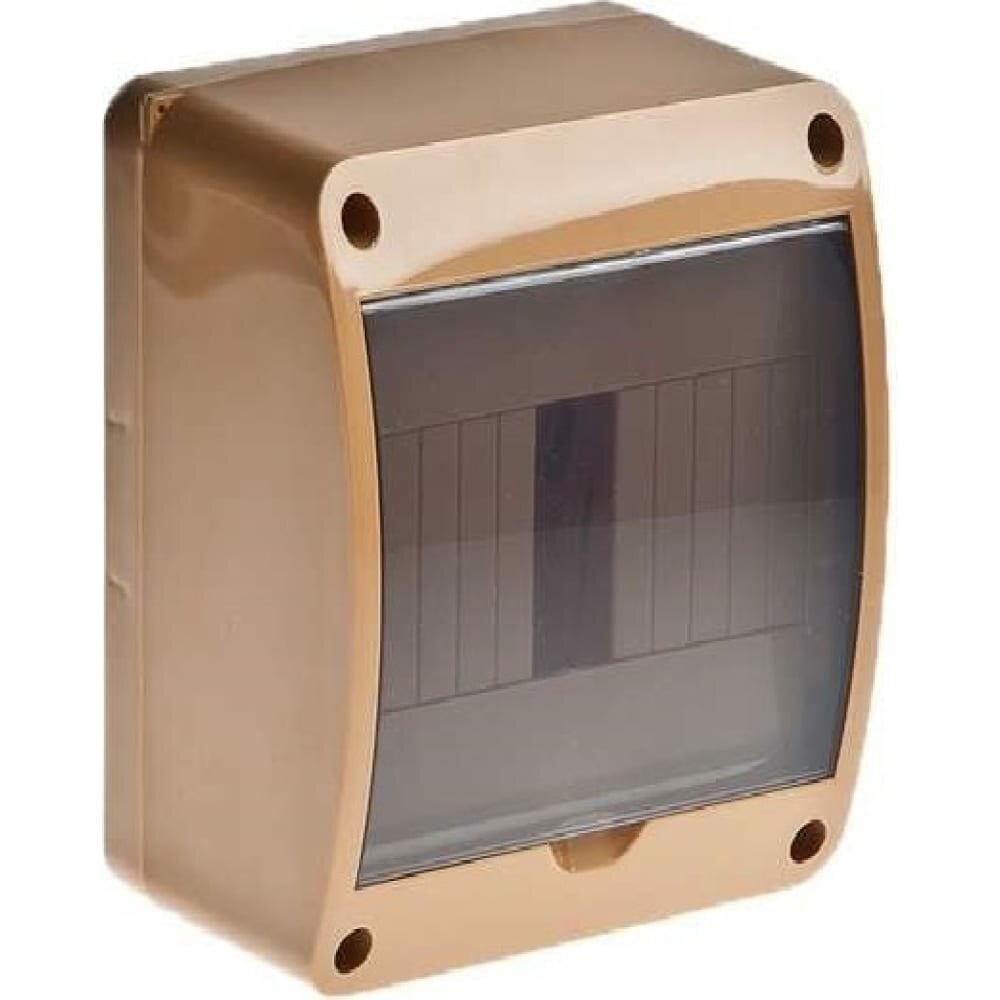 Щиток открытой проводки Рувинил Тусо на 6 модулей с вертикальной дверцей 140x125x85 мм коричневый 68306К, для