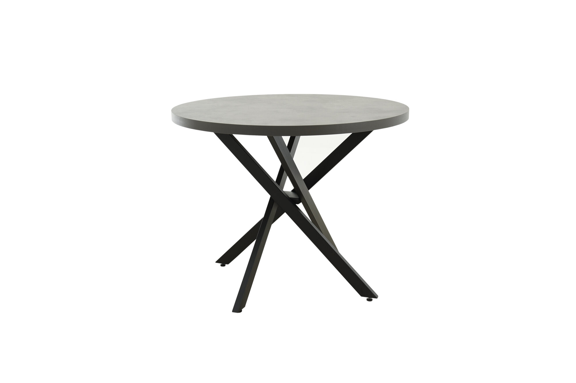 Стол обеденный нераздвижной круглыый Аврора Рига D95 Ароза реликтовая/Антрацит/Чёрный матовый муар