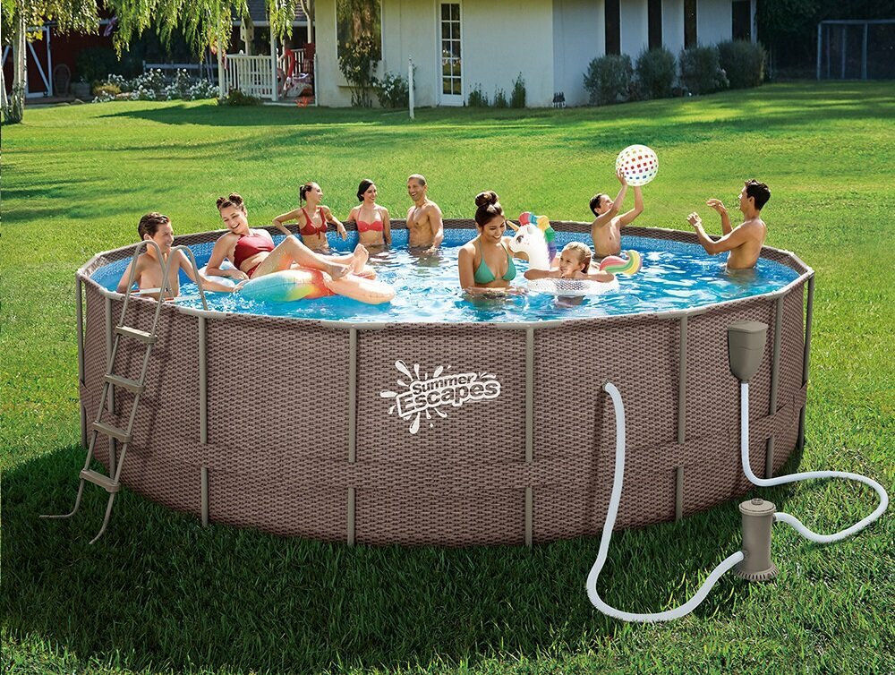 P20-1852-B Каркасный бассейн круглый Summer Waves, 549х132см, фильтр-насос картр 5700 л/ч (P20-1852-B)