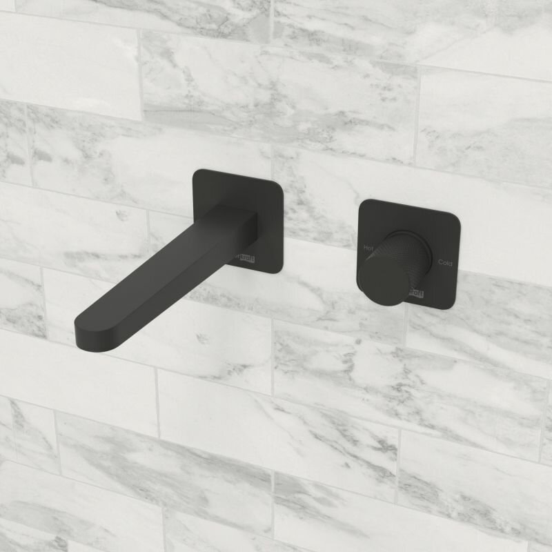 Встраиваемый смеситель для раковины WasserKRAFT, латунь, черный