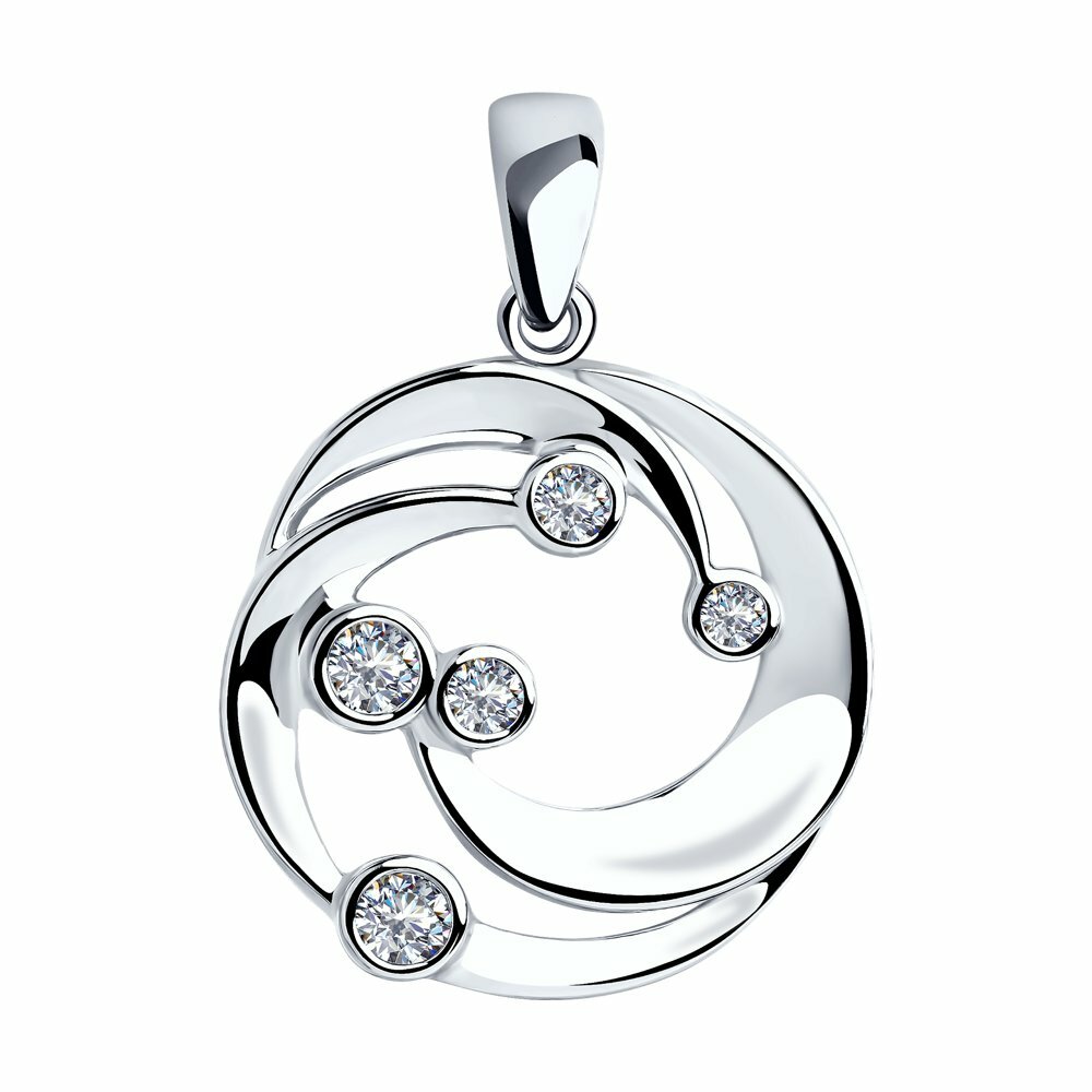 Подвеска SOKOLOV, серебро, 925 проба, родирование, фианит