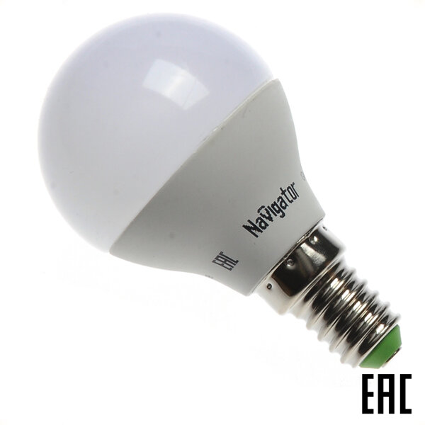 Лампа светодиодная "шарик" т/б свет 7Вт 94466 NLL-G45-7-230-2.7K-Е14 525Лм 2700К Navigator (6 шт. в комплекте)