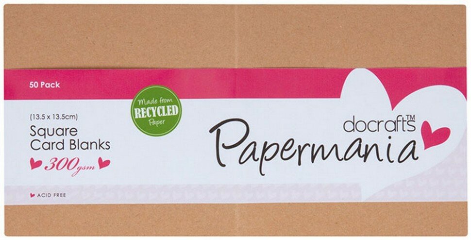 #PMA150612 Набор заготовок для открыток с конвертами "Крафт" 13.5 х 13.5 см Docrafts 50 шт