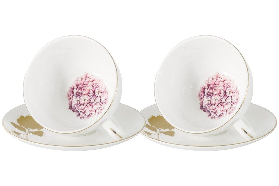Набор 2 чашки с блюдцами Гортензия (Anna Lafarg Emily, Китай)