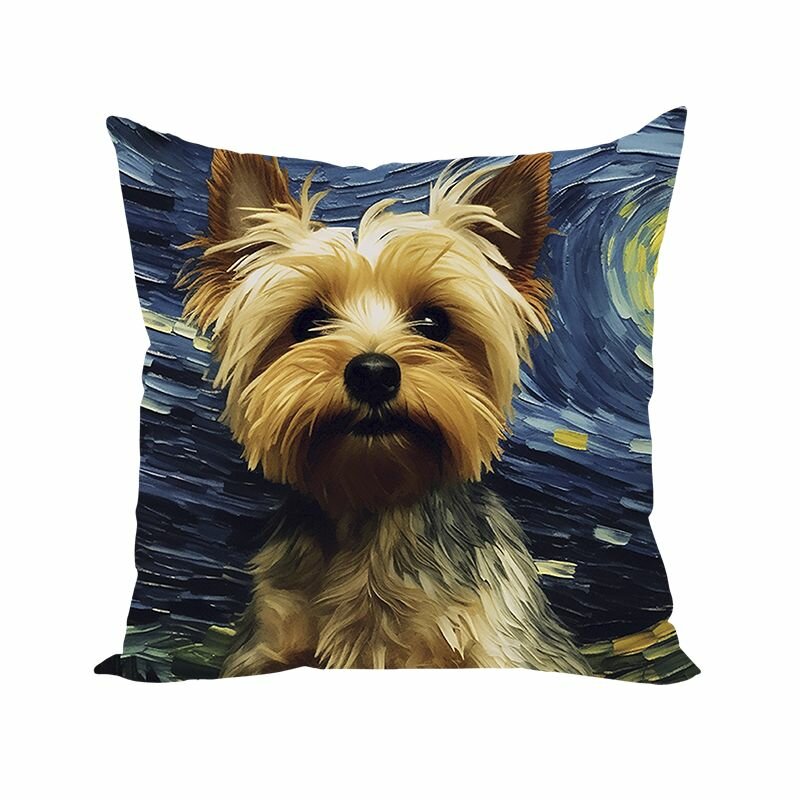 Подушка декоративная Йоркширский терьер Портрет 40х40 велюр