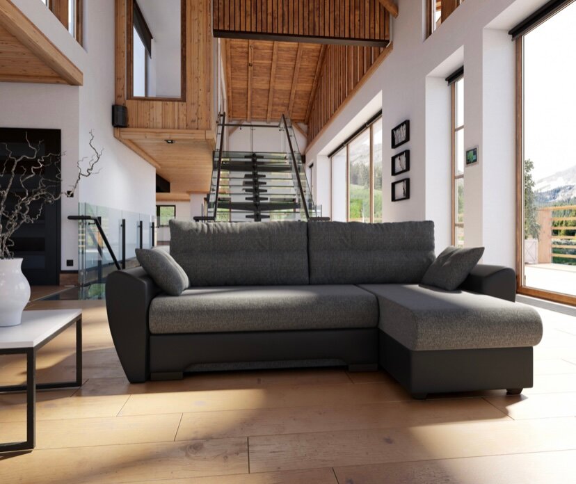 Диван угловой DiHall "Амстердам", еврокнижка, 2 места, ящик для белья