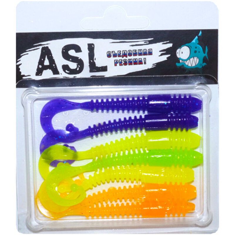 Силиконовая приманка ASL "Джим" цвет "mix 3" L-10см (4") 5шт/уп